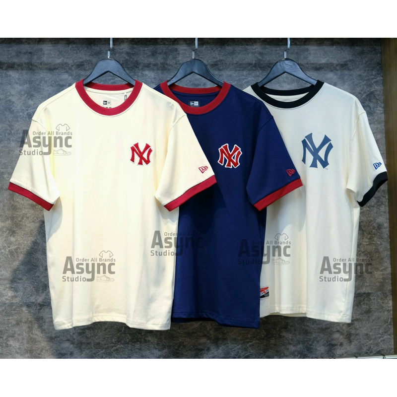 (Auth) New Era x MLB New York Yankees T-Shirt Navy Blue Border CODE ...