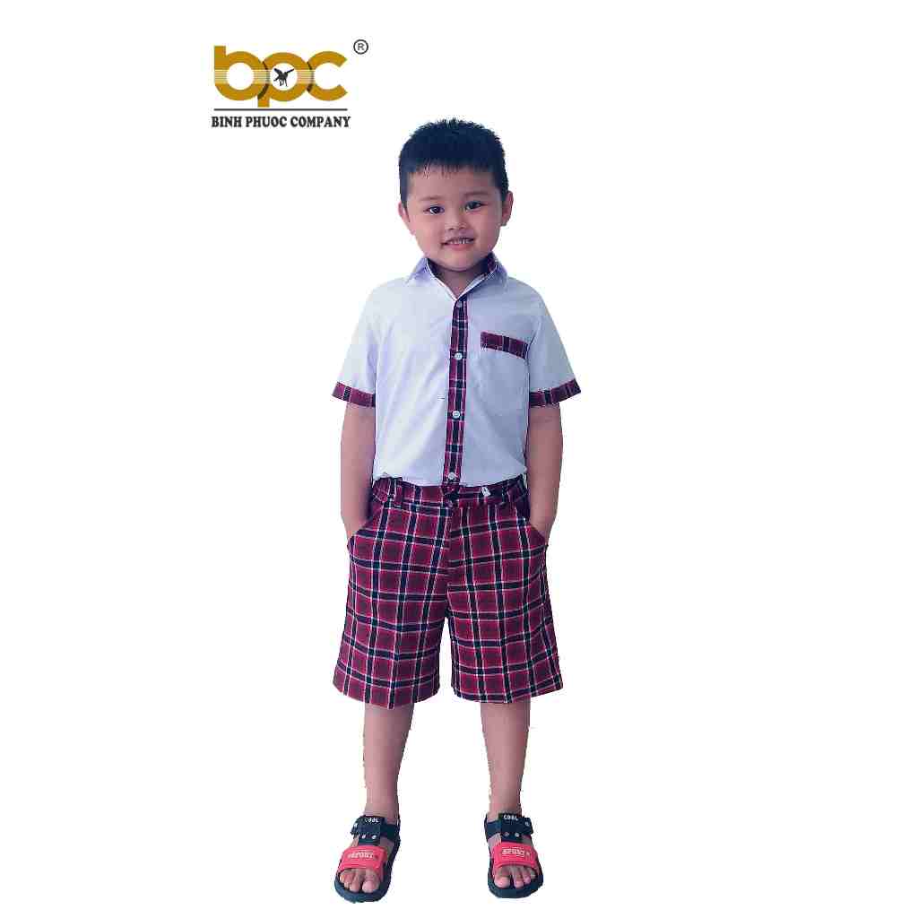 Set of school shirts and checkered shorts, elementary school uniforms ...