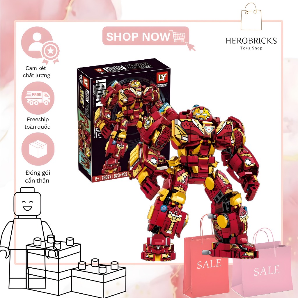 Robo MK44 Hulkbuster Mecha Superheroes Iron Man Assembly Model LY76077 ...