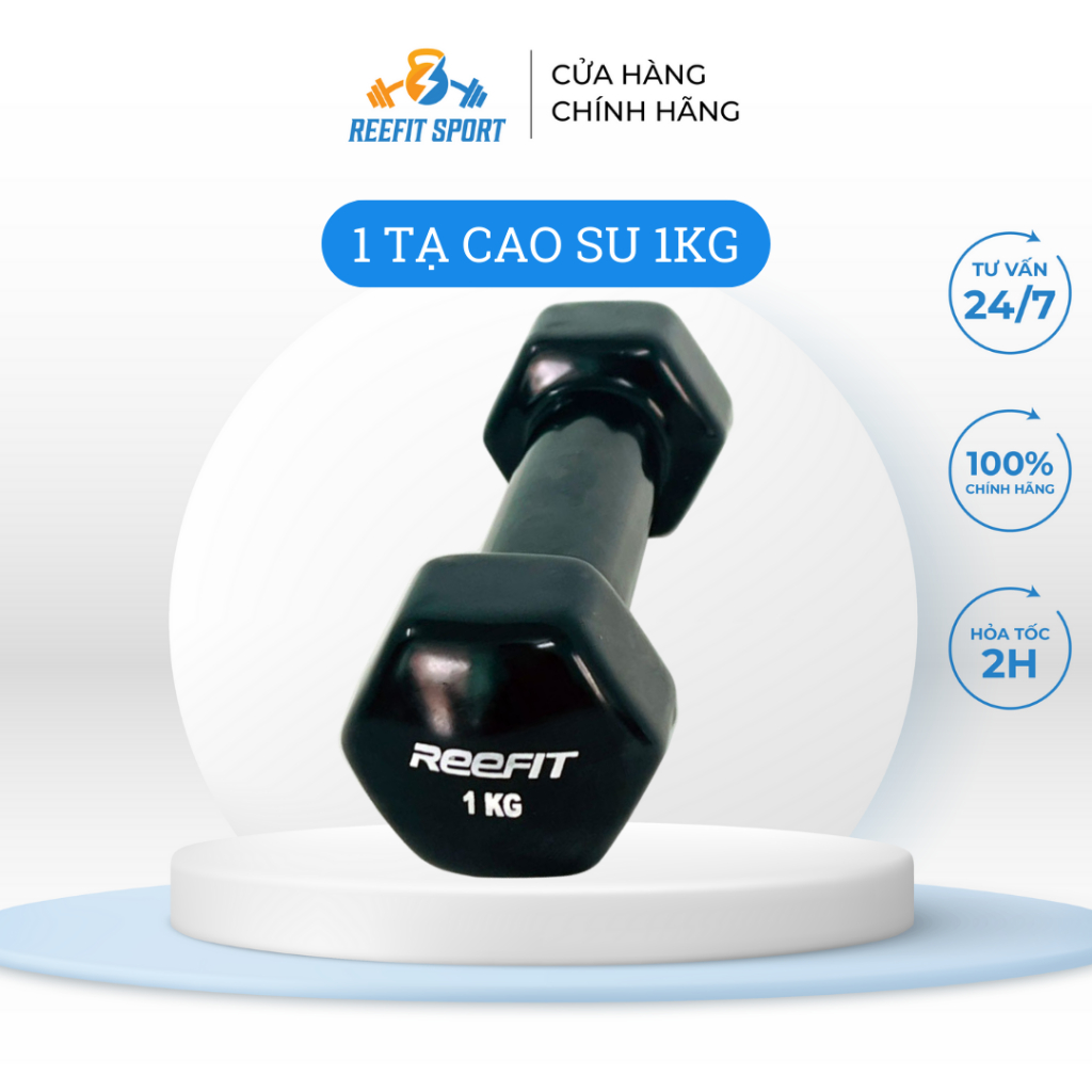 Reefit rubber dumbbells 1kg black (Reefit Sport) | Shopee Malaysia
