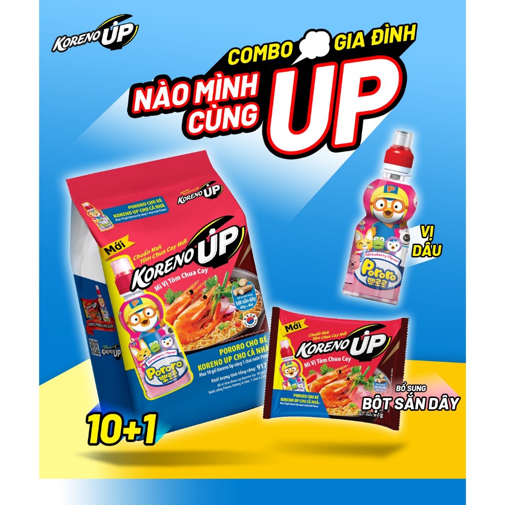 Koreno UP Noodles 10 Packs Of Sour Shrimp Flavors (Get 1 Bottle Of ...