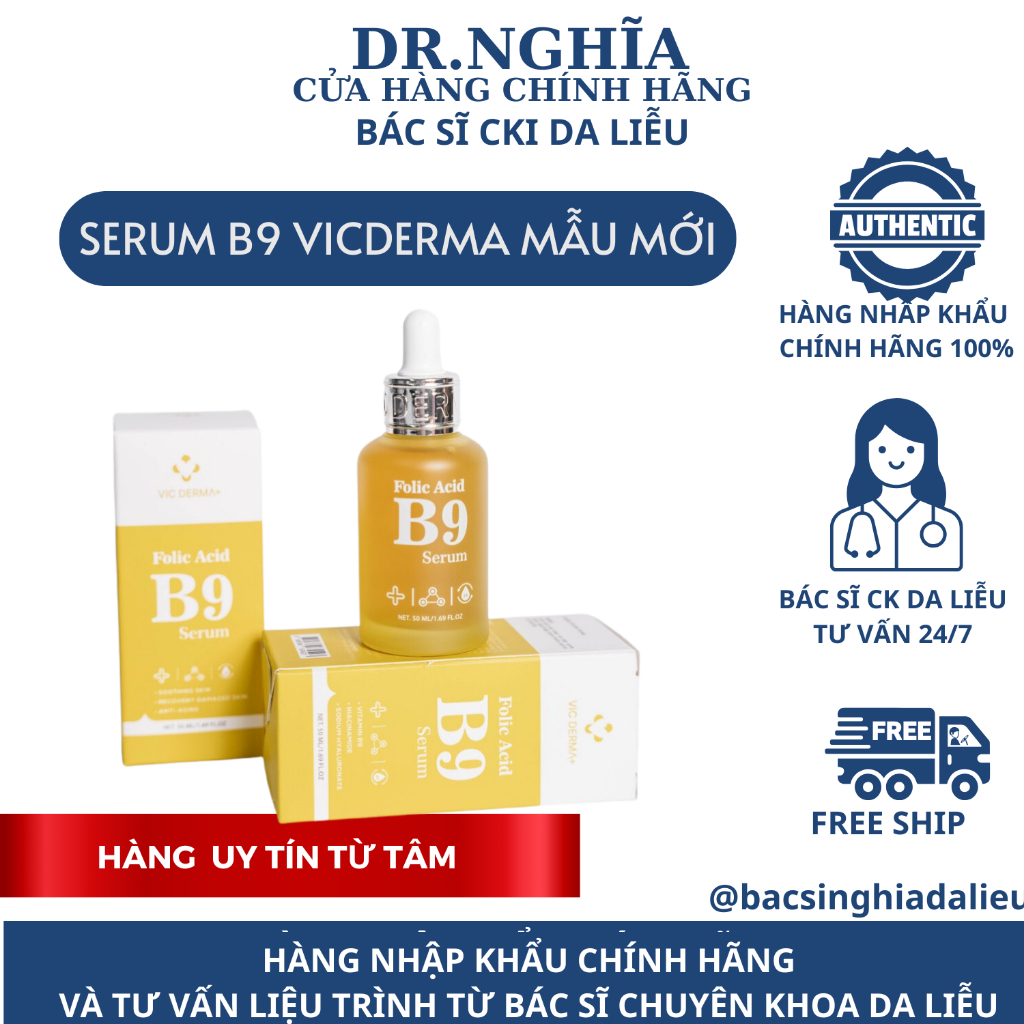 [GENUINE] SERUM B9 VIC DERMA RESTORES WATER SUPPLY FOR OILY ACNE SKIN ...