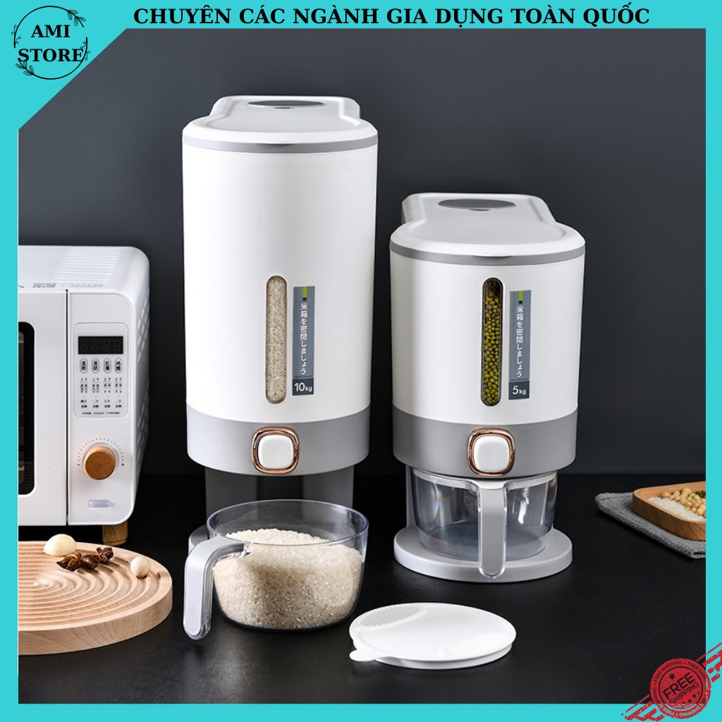Smart multi-purpose rice, cereal, and grain storage bin, super ...