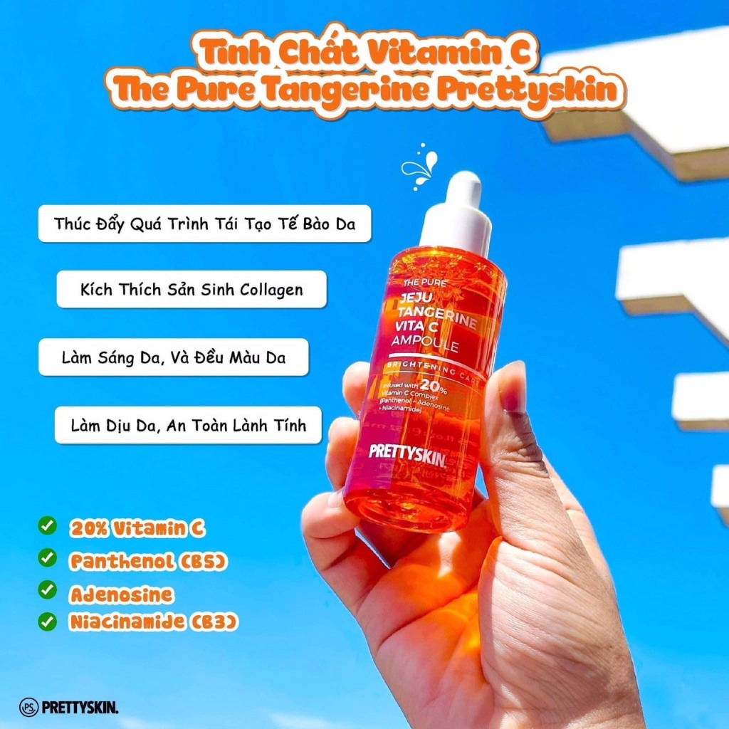 Prettyskin THE PURE JEJU TANGERINE VITA C AMPOULE Skin Whitening and ...