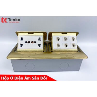 Double 3-Prong Electrical Socket Box with Integrated 6 LAN Outlets Made ...