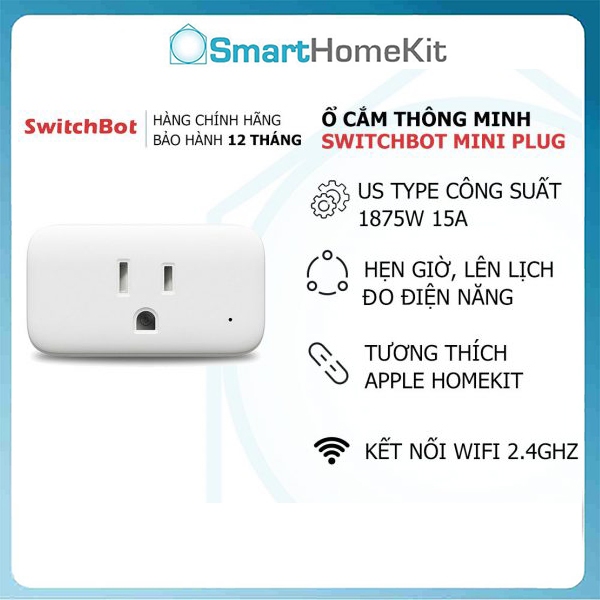 Smart Socket SwitchBot Plug Mini (HomeKit Enabled) - Compatible HomeKit, Google, Alexa | Shopee ...