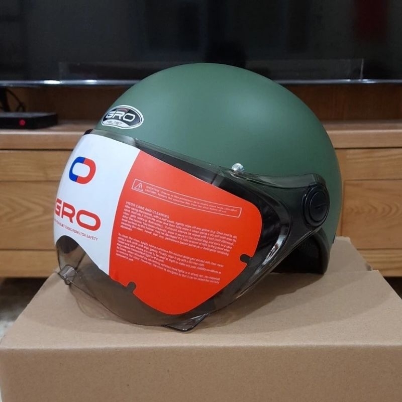 (Genuine Gro) Gro half-head helmet with glasses - 1/2 Gro helmet with ...