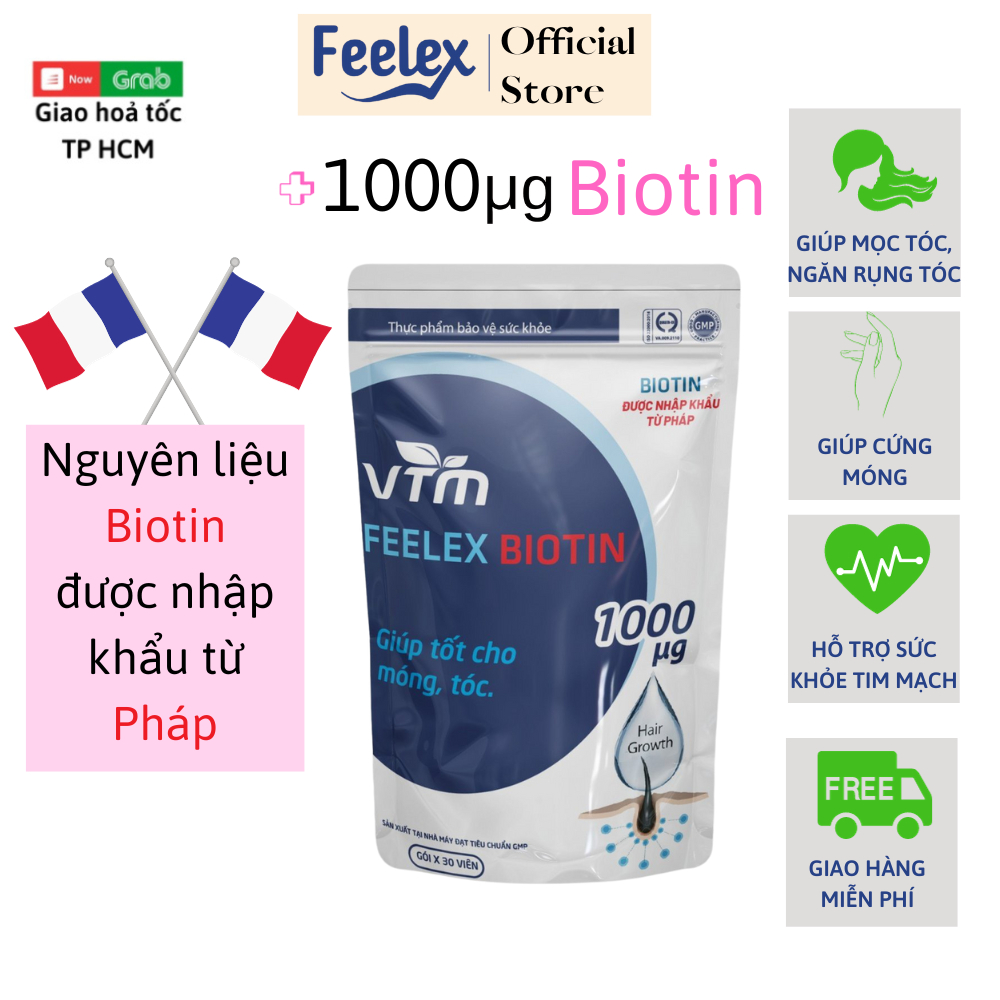 Vtm Feelex Biotin oral tablet prevents Hair Loss, Supports Hair Growth ...