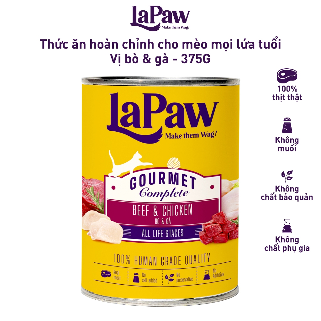 LaPaw Gourmet Pate complete food for cats of all ages 375G | Shopee ...