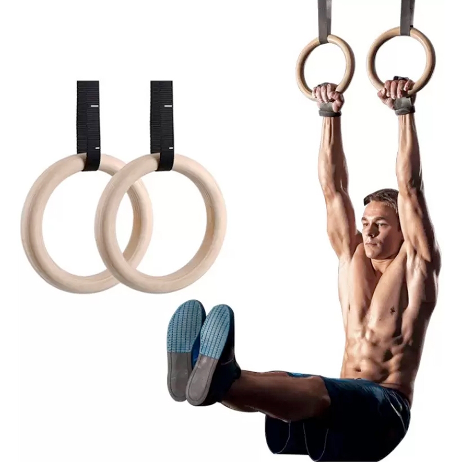 Birch Wood Gymnastic Rings 28mm 32mm Dip Training With Bar Street ...