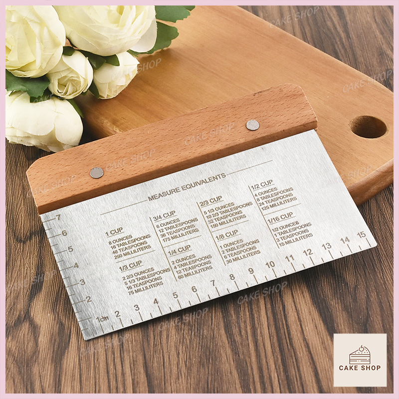 Luxury CLASSIC STEEL Dough Divider and Dough Cutter with Wooden Handle ...
