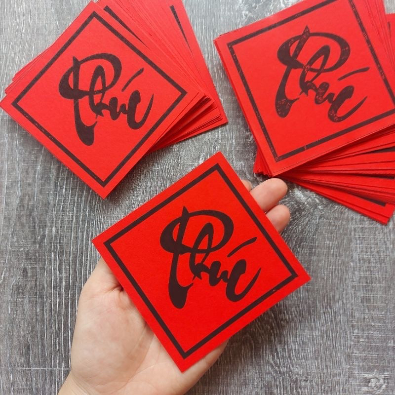 1 Piece Of Tiket Letter Phuc Stickers Decorative Gift Basket CNY ...