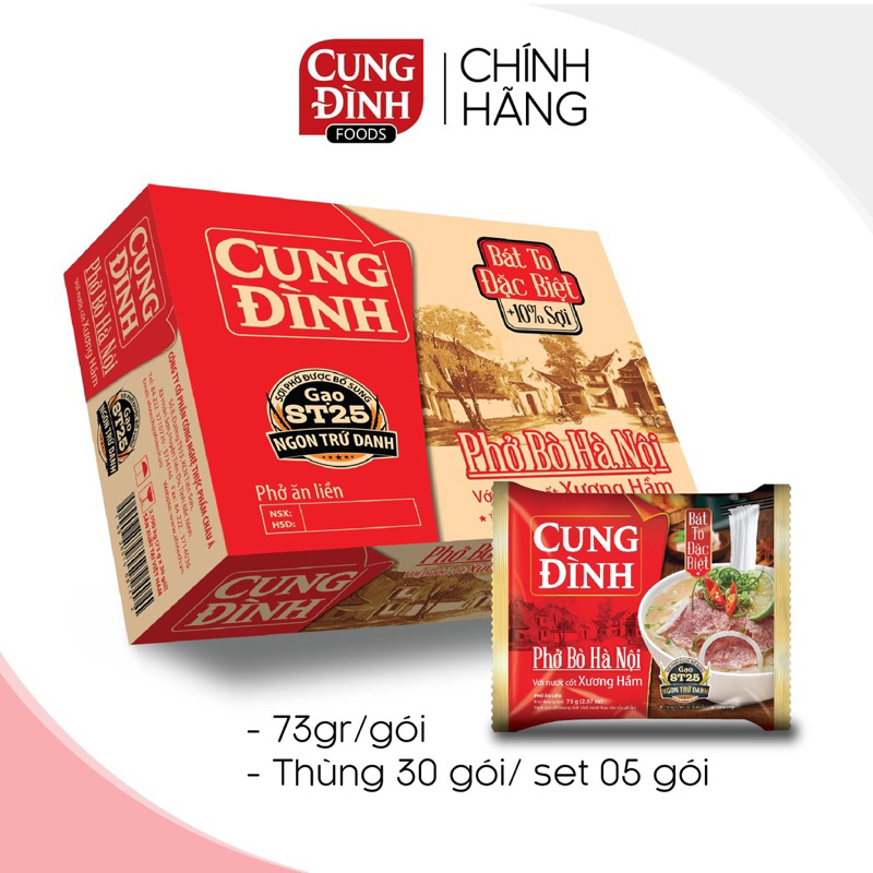 Hanoi Royal Beef Pho Box 30 packs 73g | Shopee Malaysia
