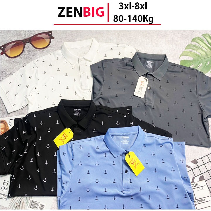 Big size men's polo shirt, Zenbig men's big size t-shirt for fat people ...