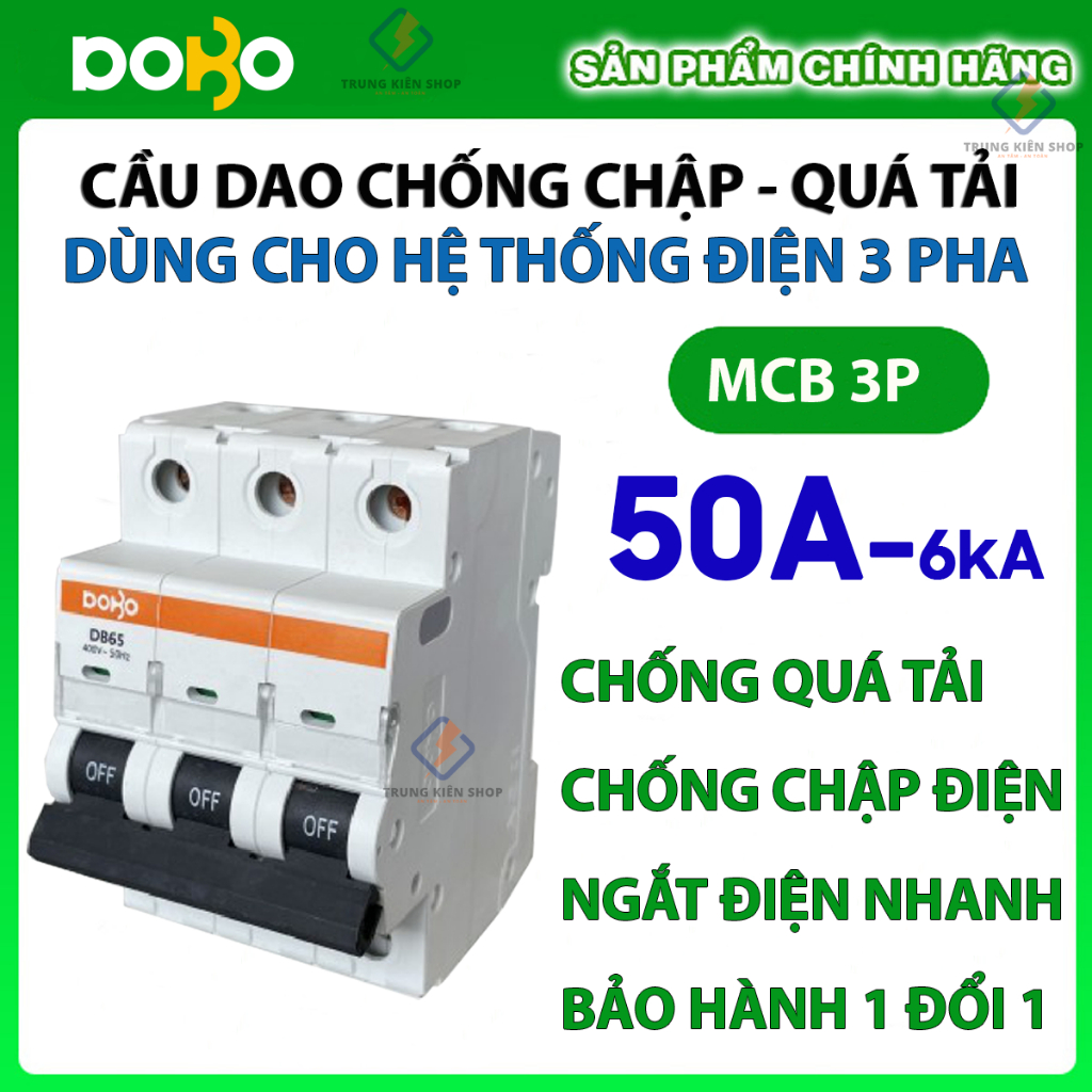 3-phase Automatic Circuit Breaker 380V 50A MCB 3-Phase DOBO KOREA super ...