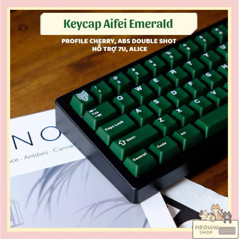 Green Aifei Emerald Keycap has space 7u, alice surface like pyga ...