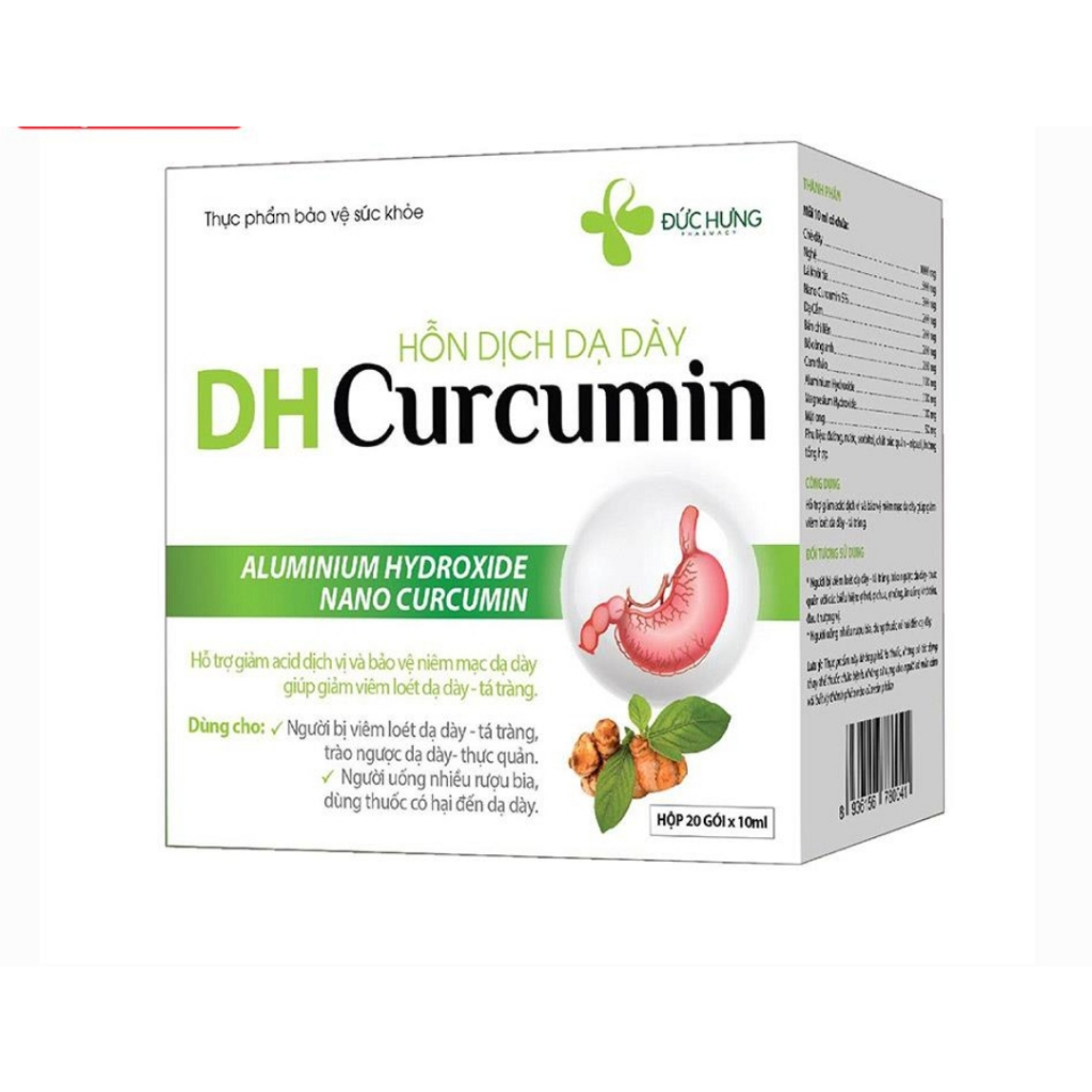 Dh Nano curcumin - Supports the treatment of reflux, stomach and esophageal pain ulcers 20 packs ...