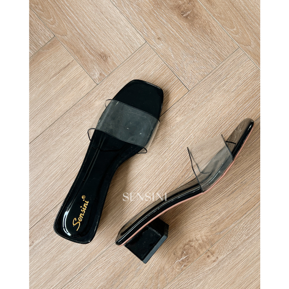 Sensini Transparent Strap Clogs In Black / SP000037 | Shopee Malaysia