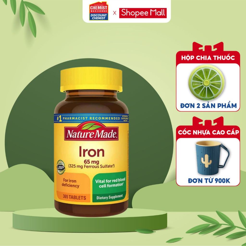 Nature Made 65mg Iron pills 365 pills supplement Iron, nourish blood ...