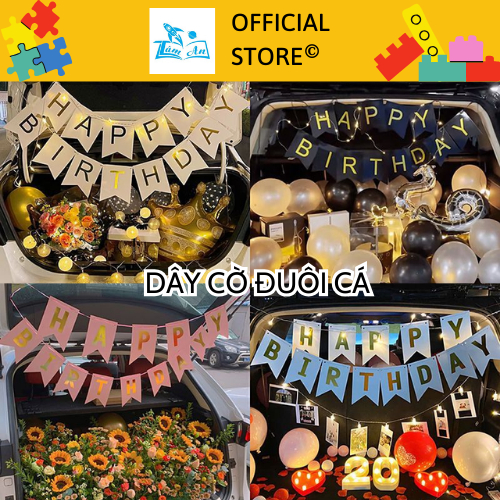 Happy Birthday fishtail flag string, laminated fishtail flag for ...