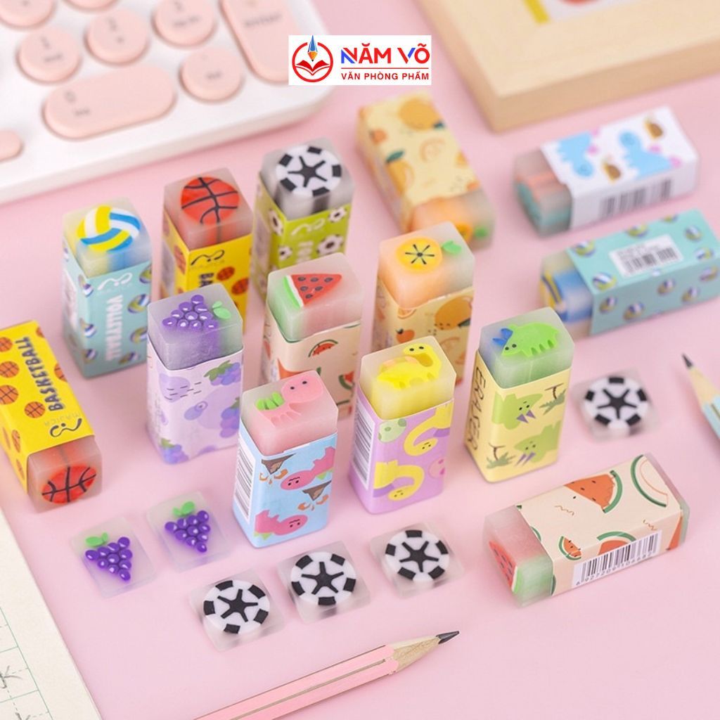 [MQ677] Combo of 3 Pencil Erasers - Pencil Eraser MQ 677 Cute Dinosaur ...