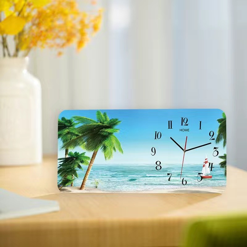 High-end mirror-coated desk clock Size 30x15cm - Silent floating needle ...