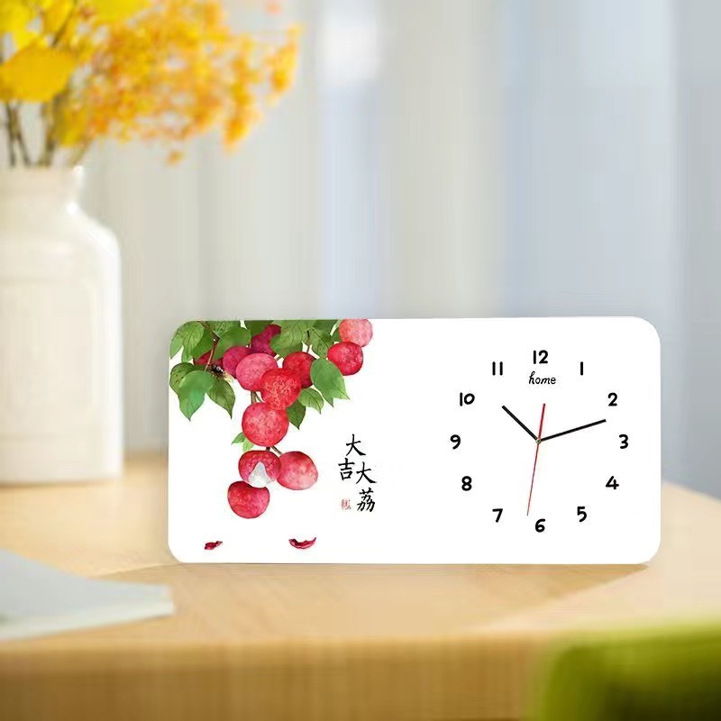 High-end mirror-coated desk clock Size 30x15cm - Silent floating needle ...