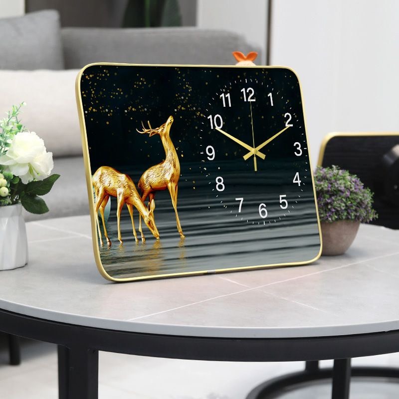 High-end mirror-coated desk clock Size 30x20cm - Silent floating needle ...