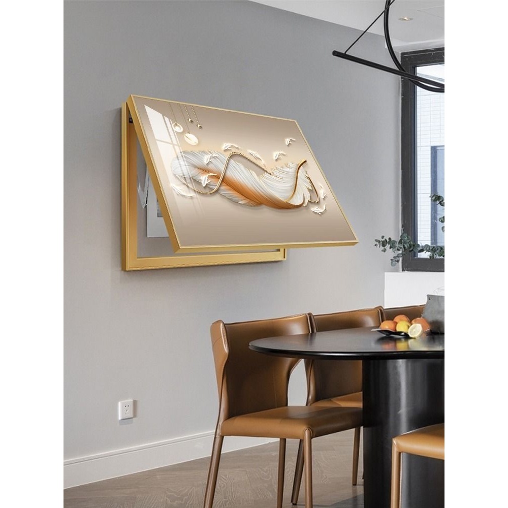 Horizontal Electrical Socket Cover Painting with Gold Frame - Modern ...
