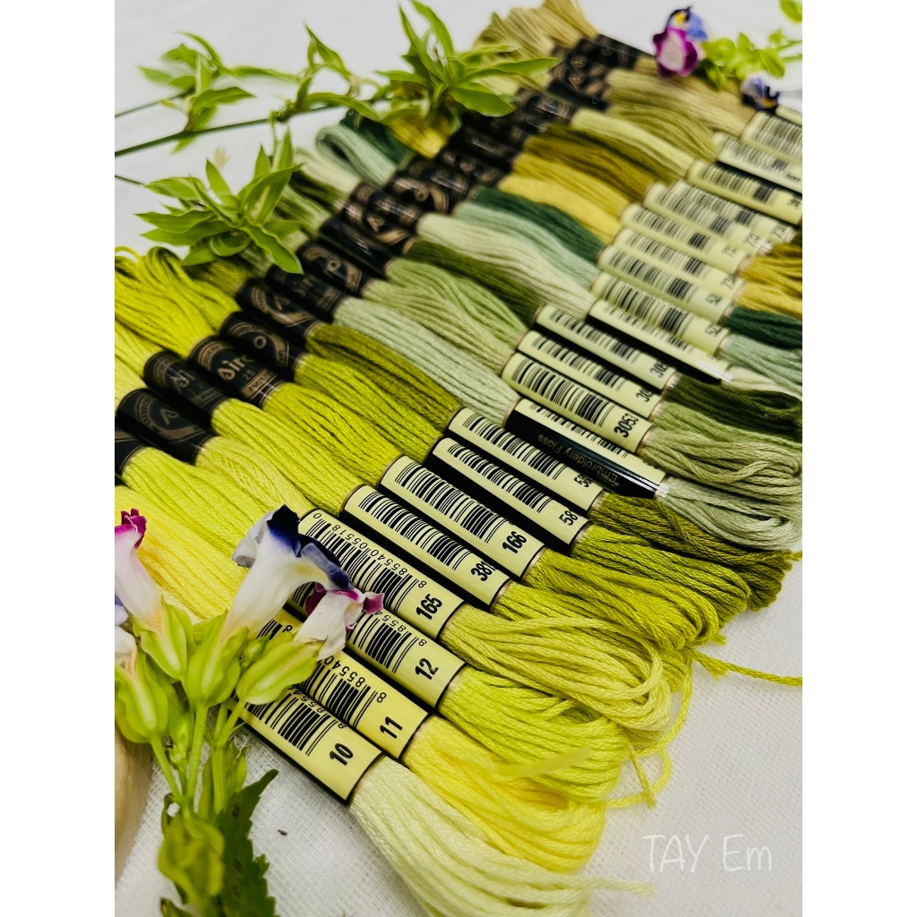 Set of 25 colors of genuine Airo embroidery thread - Peek-a-boo, Grass ...