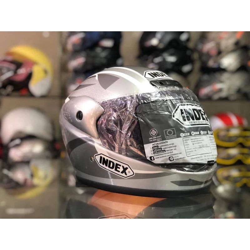 Premium index helmet in black and silver - Premium index chin helmet ...