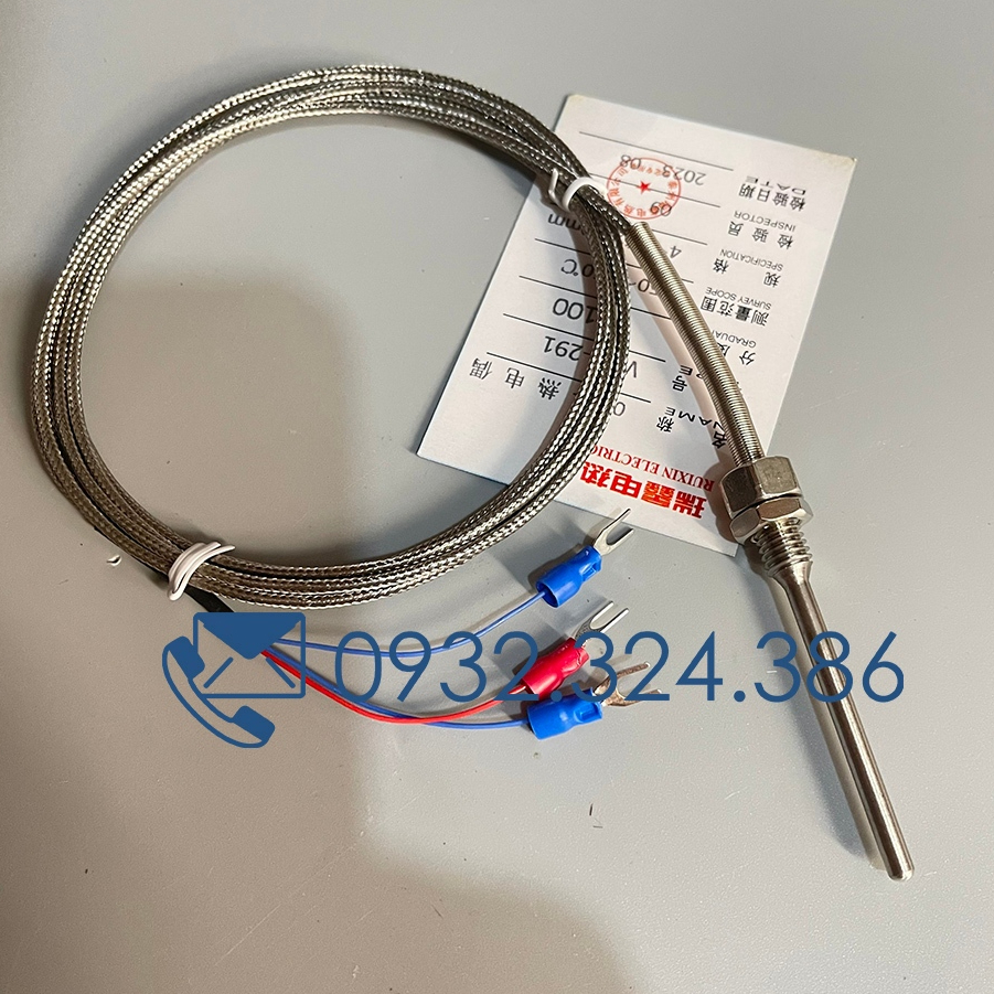 Thermocouple Temperature Sensor PT100 phi 4x50mm, PT100 thermo wire phi ...