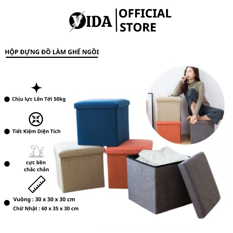 Sturdy 2-in-1 Seat Storage Box that Folds When Not in Use, Both Storage ...
