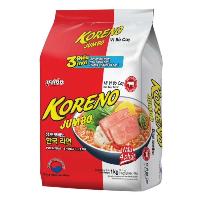 Koreno Jumbo Noodles 1kg - 10 Packs x 100g | Shopee Malaysia