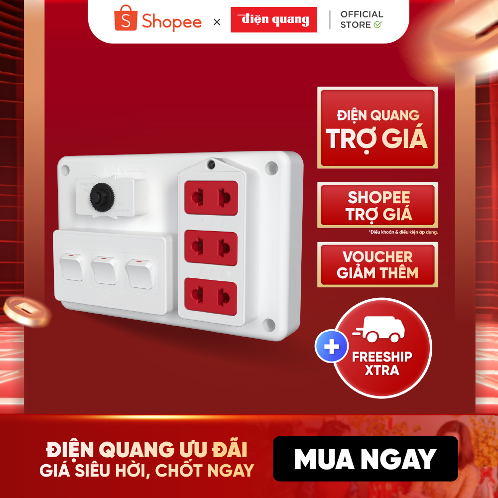 V3 Dien Quang DQ FEP 32W 03S floating electrical panel (white, 3 holes ...