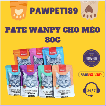 Wanpy cat pate 80g pack, pate for cats with 11 nutritional flavors ...