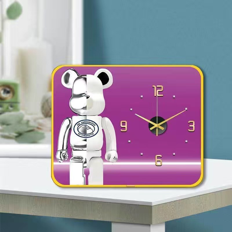 High-end mirror-coated desk clock Size 24x18cm - Silent floating needle ...