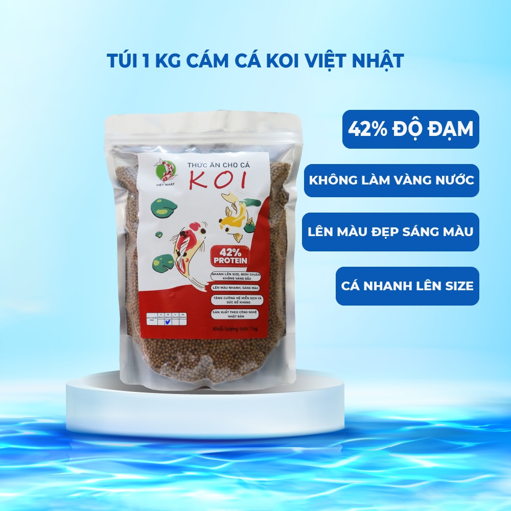 Viet Nhat Koi Fish Bran 1kg super growth 42% protein, no oil residue ...