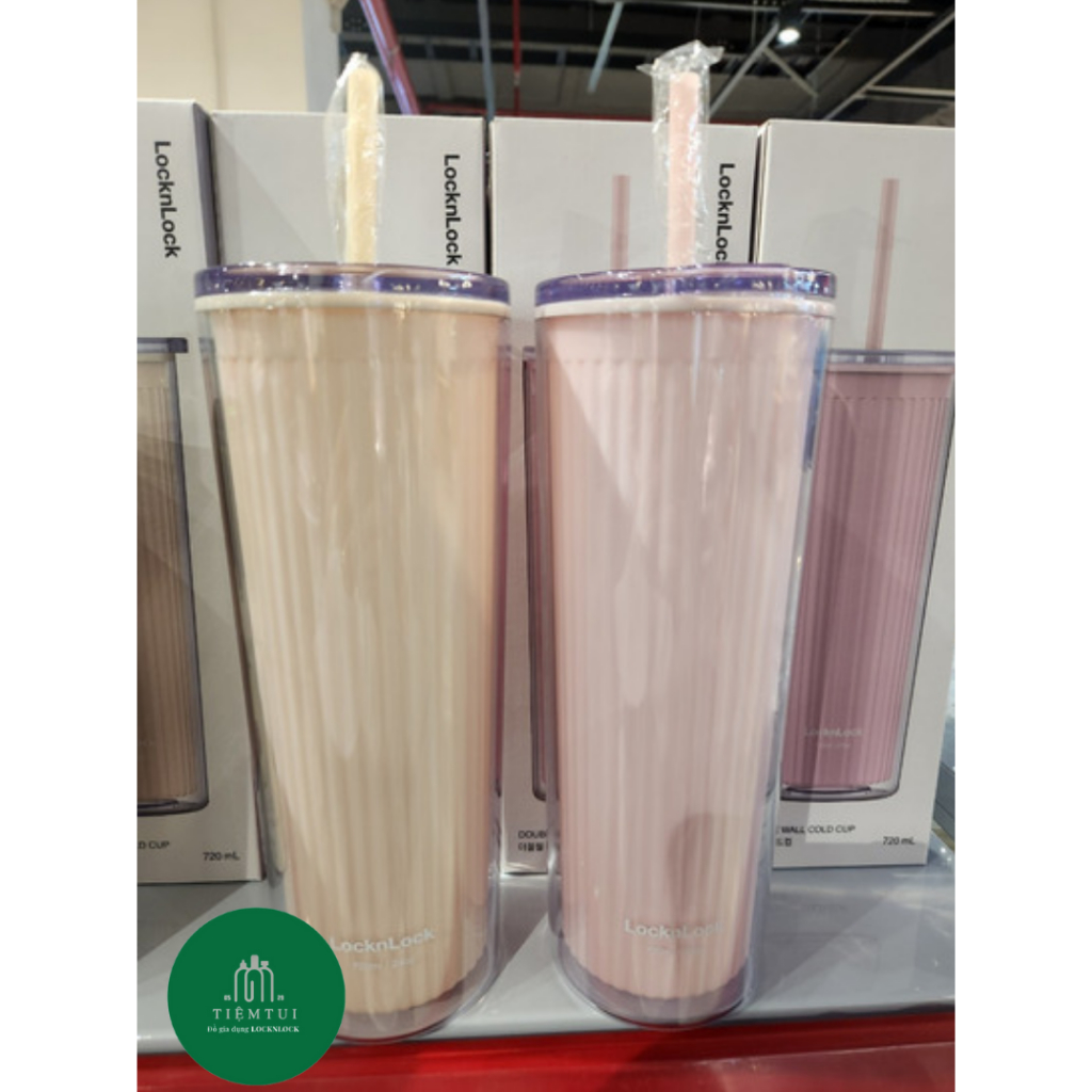 Locknlock 2-layer plastic cup with straw, capacity 720ml - HAP528 | Shopee Malaysia
