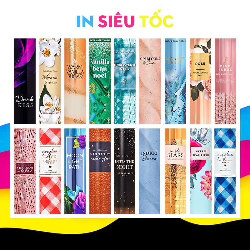 Pre-cut Bath & Body Work 10ml Body mist bottle sticker - All scents ...