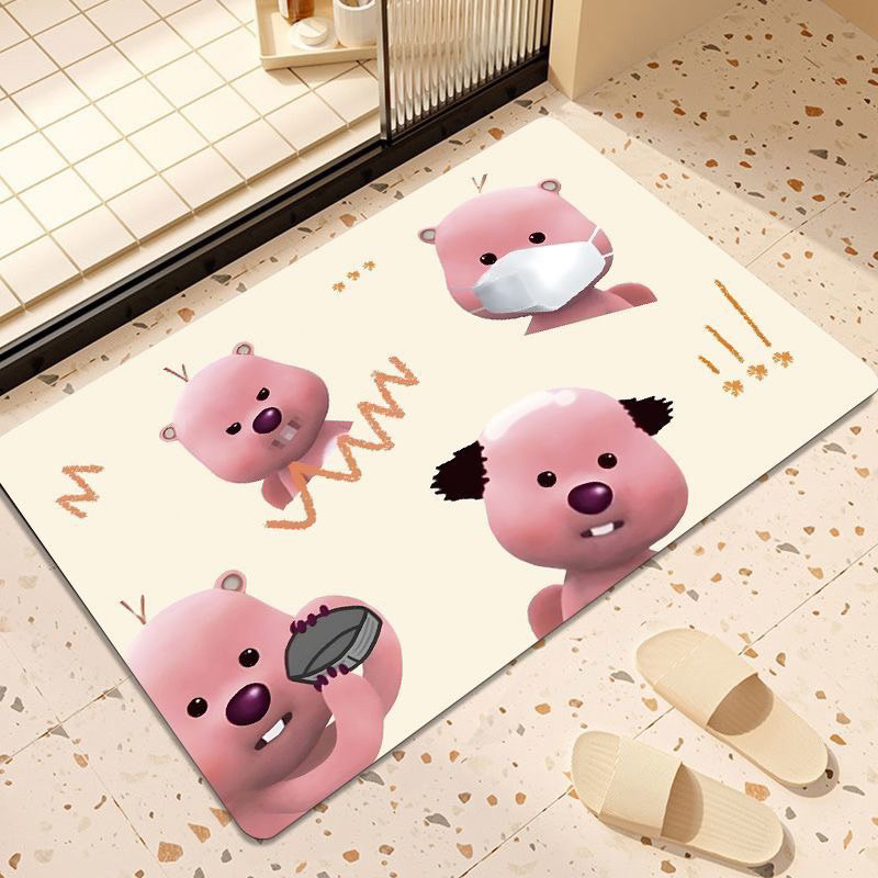 Loopy cartoon quick-drying anti-slip doormat with cute and fun patterns ...