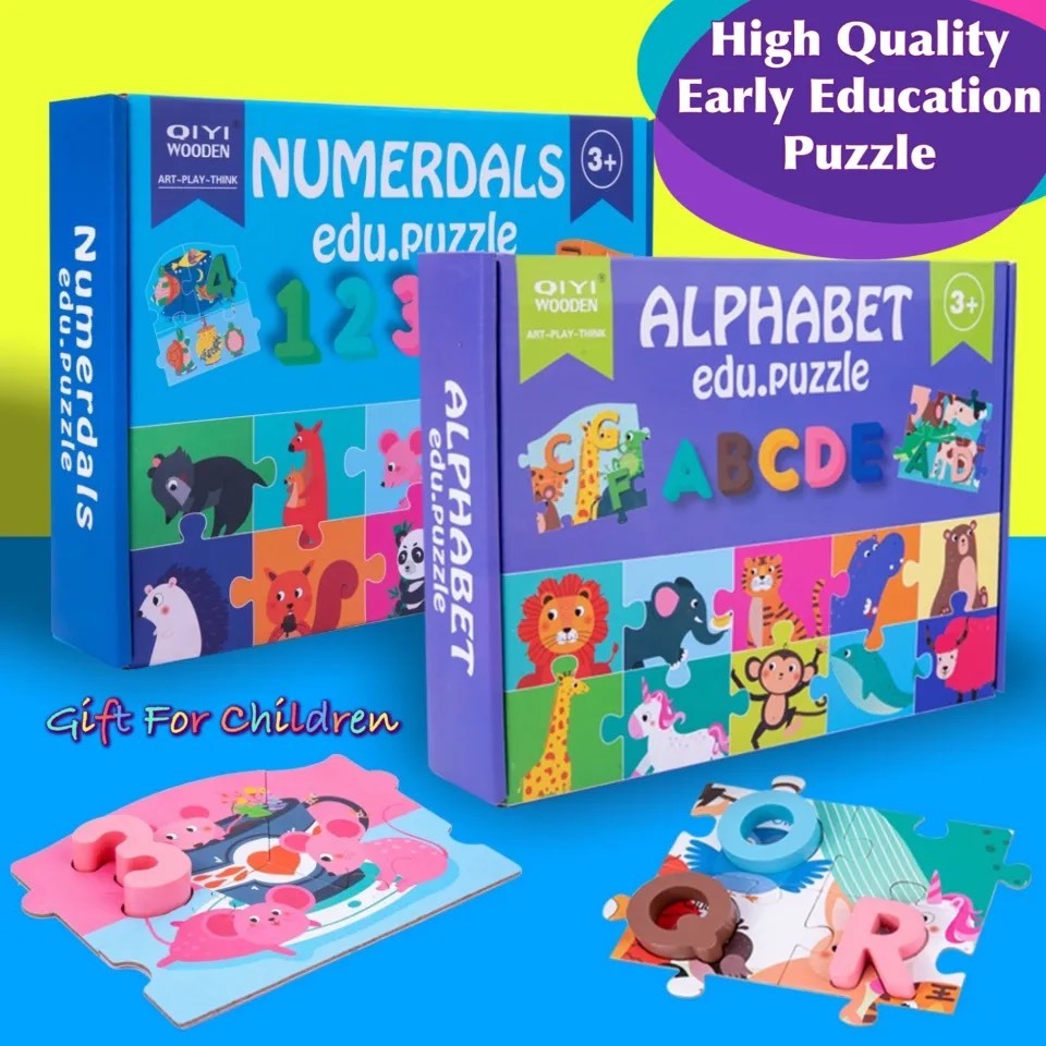 Gds Puzzle, Animal Jigsaw Toys With Alphabet And Numbers Floating ...