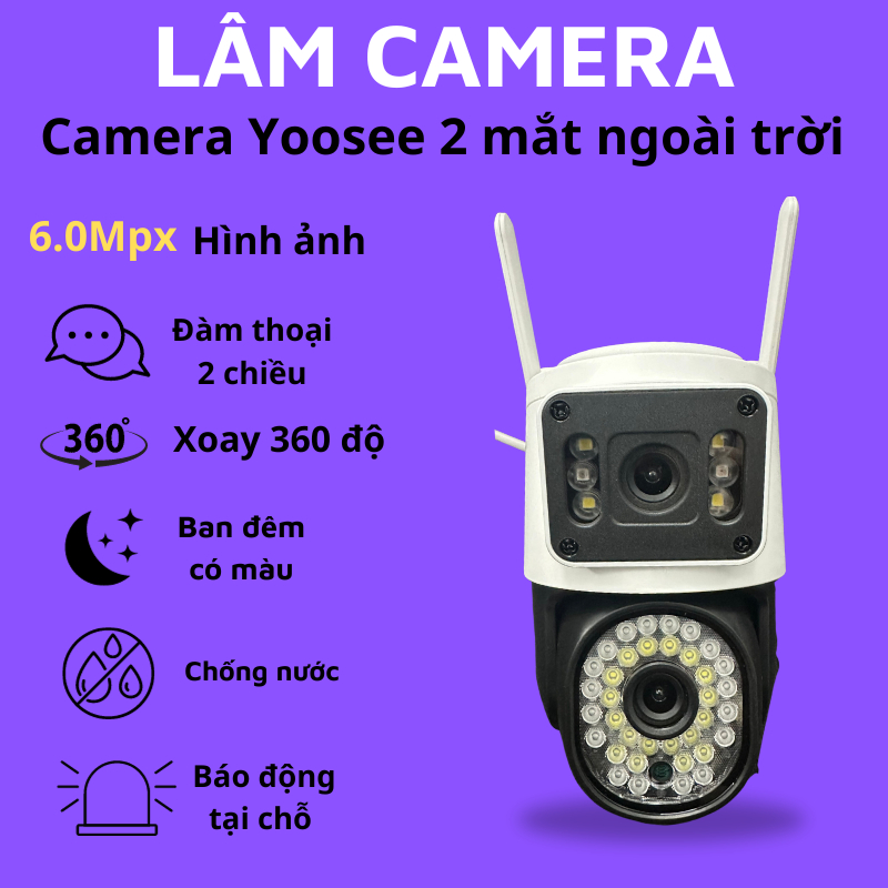 Yoosee Wifi outdoor CAMERA with 2 eyes viewing at the same time, wide ...