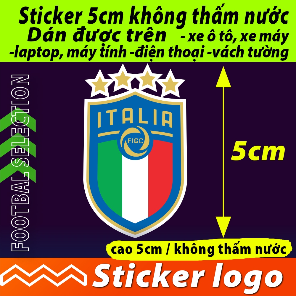 Waterproof Sticker with Italian National Team logo for laptops, cars ...