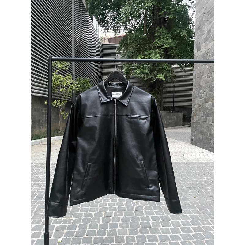 Jacket Leather form Boxy Leather Jacket (Boxy Leather Jacket) | Shopee ...