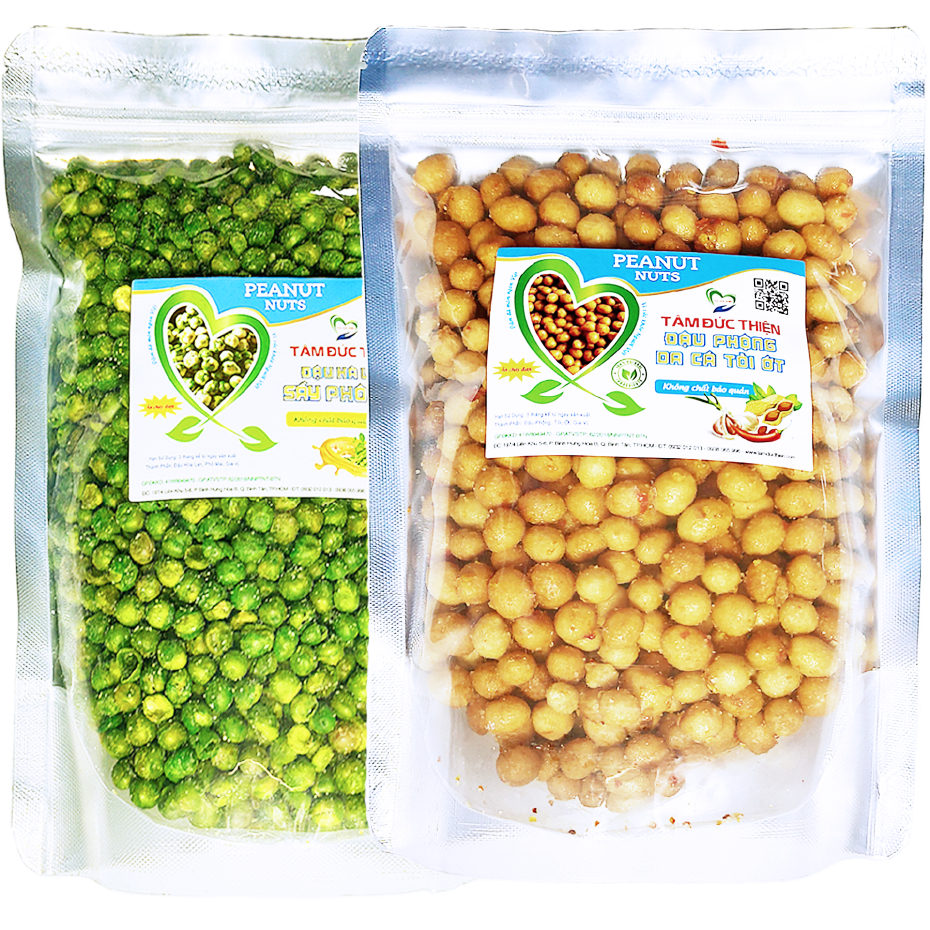 Combo 1KG: Roasted Fish Skin Peanuts with Garlic and Chili and Tam Duc ...