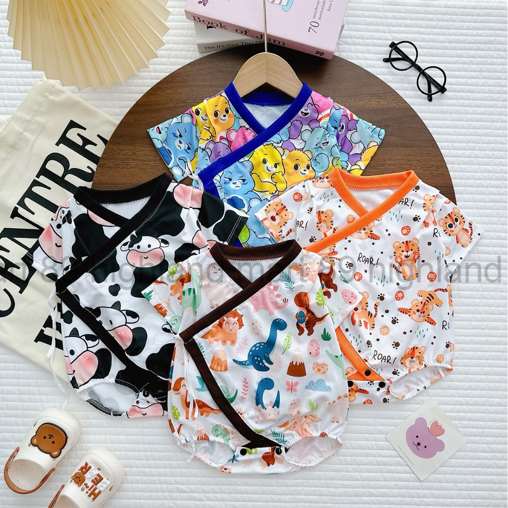 Yukata Bodysuit with Cute Animal Print for Baby | Shopee Malaysia