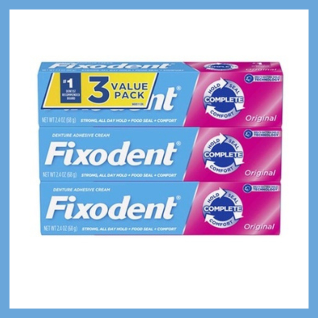 American fixodent denture adhesive for the elderly, 68g box, 24-hour ...