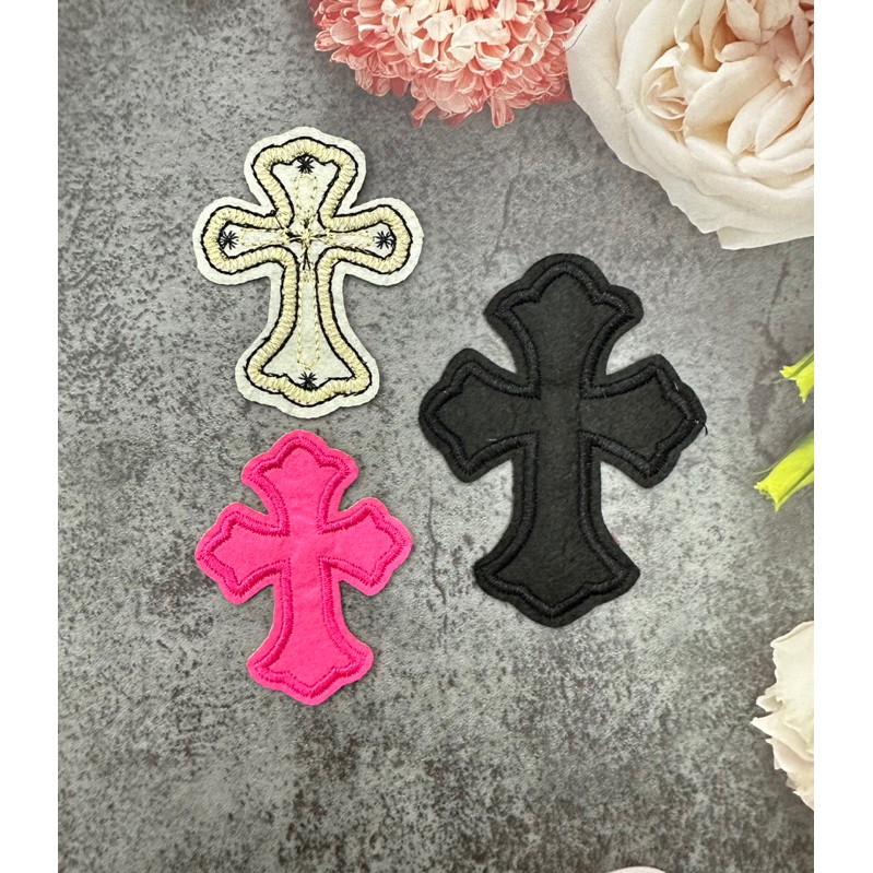 Heat ironed embroidered Cross logo sticker | Shopee Malaysia