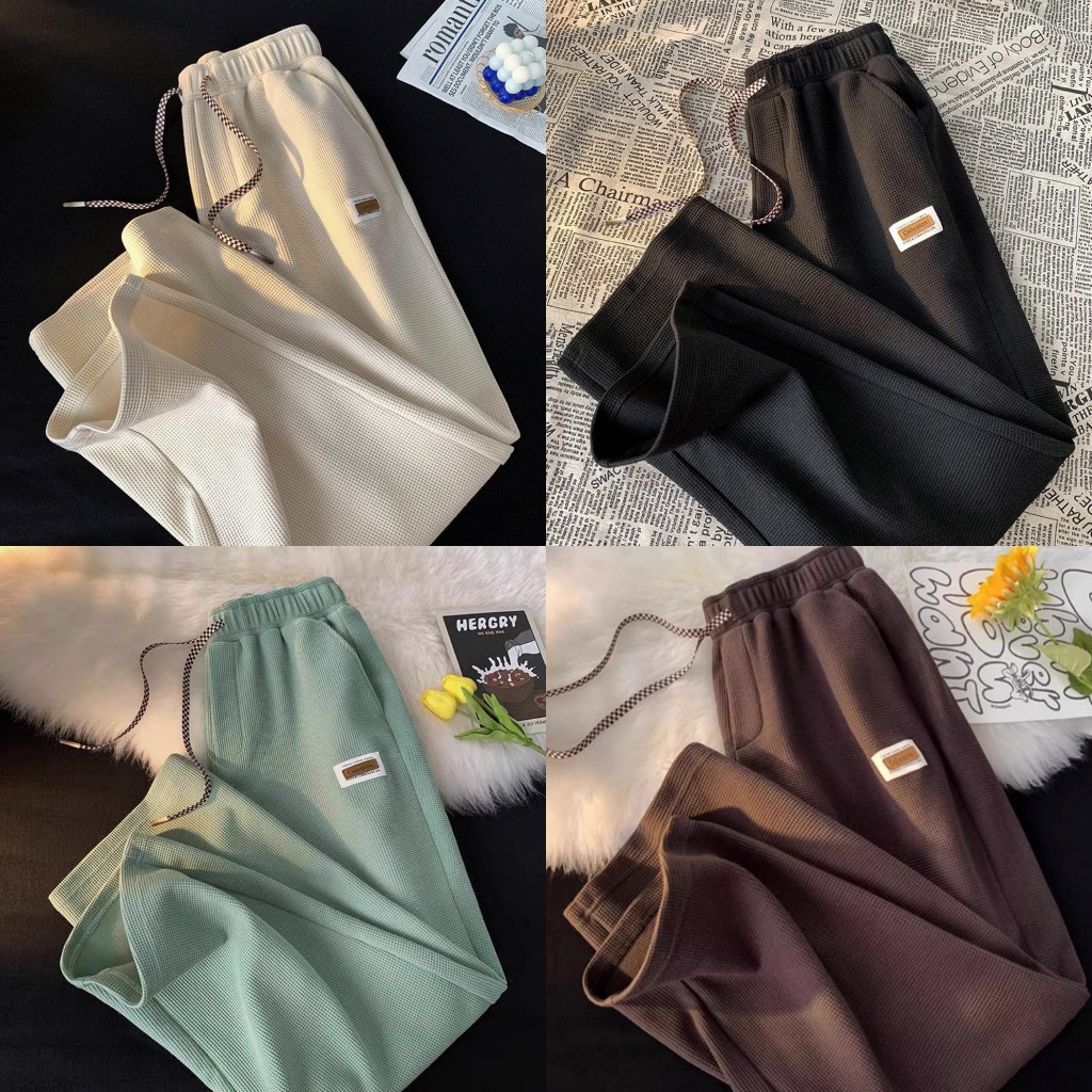 Unisex Wide Tube Pants With Honeycomb Fabric Beautiful With Drawstring ...